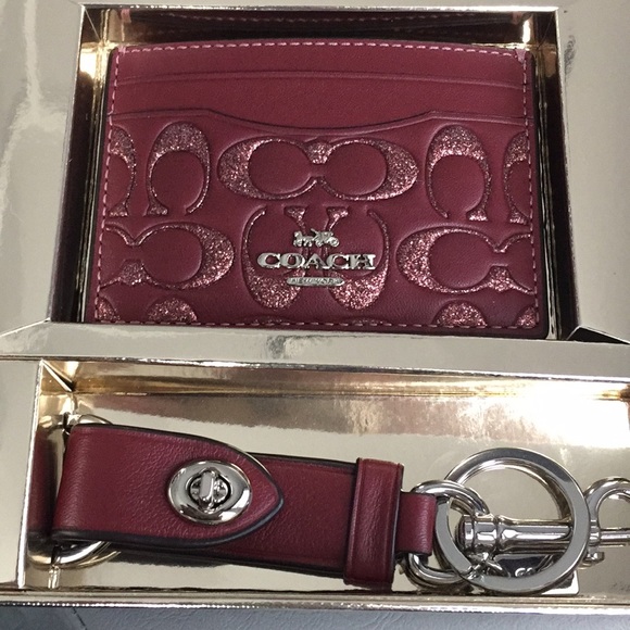 Coach | Accessories | Coach Boxed Card Case And Valet Key Fob Key Chain ...